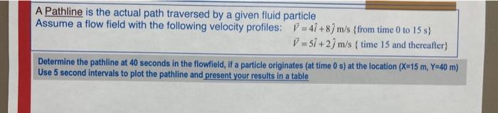 Solved A Pathline is the actual path traversed by a given | Chegg.com