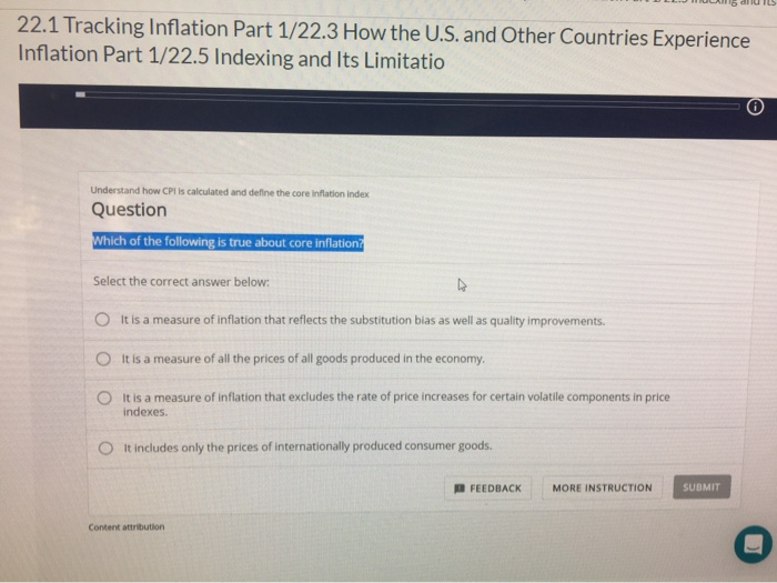 Solved ILLUMULAN all its 22.1 Tracking Inflation Part 1/22.3 | Chegg.com