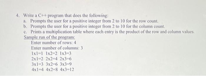 Solved 4. Write a C++ program that does the following: a. | Chegg.com