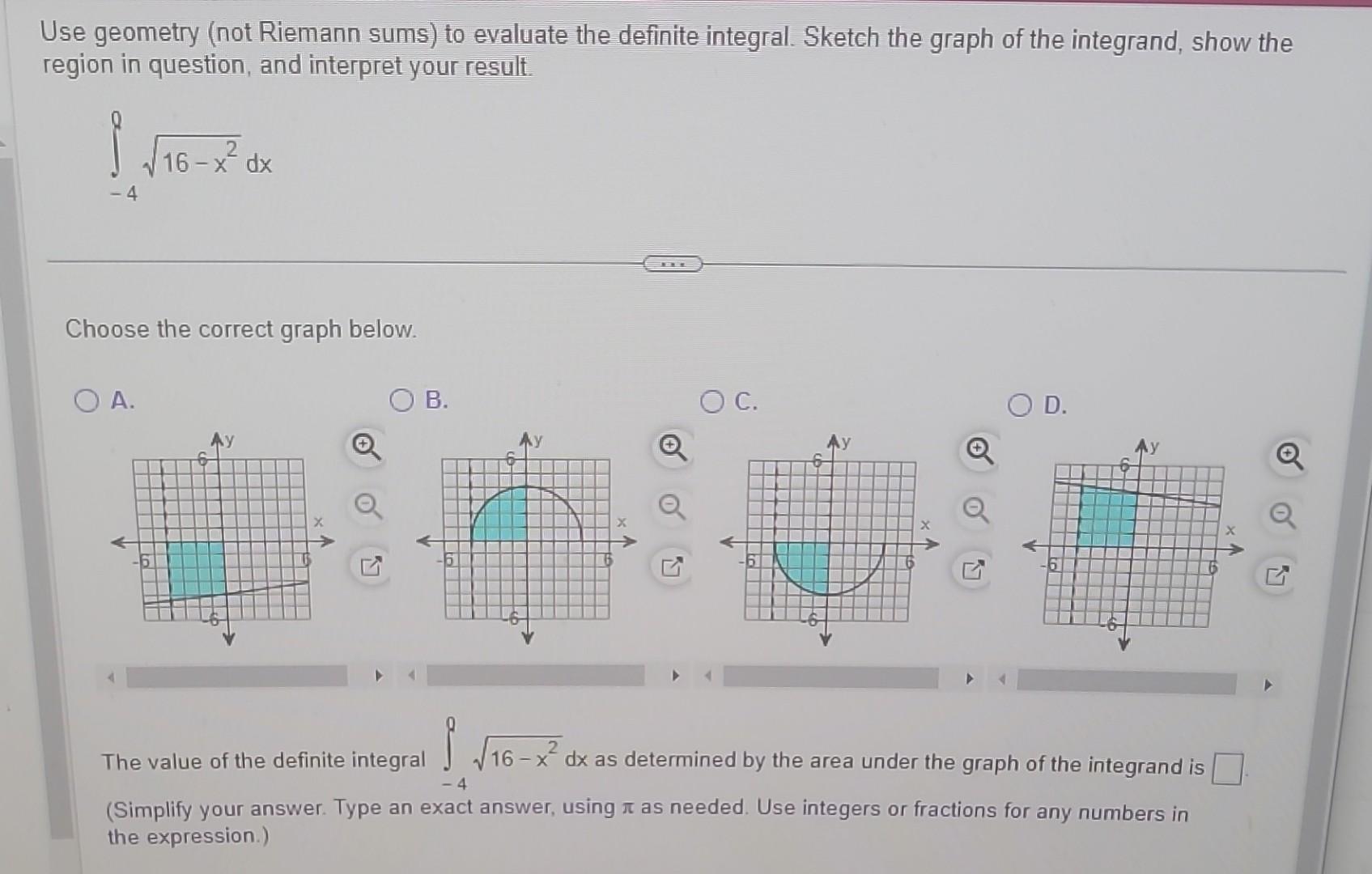 Solved Use geometry (not Riemann sums) to evaluate the | Chegg.com