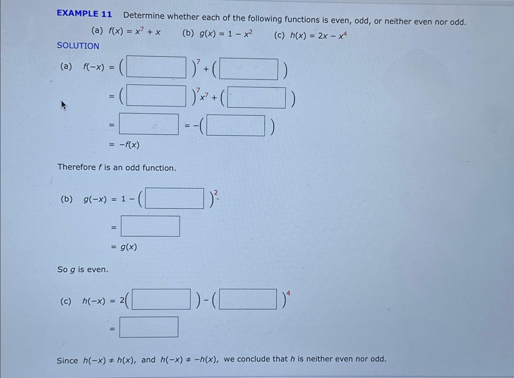 Solved EXAMPLE 11 ﻿Determine whether each of the following | Chegg.com