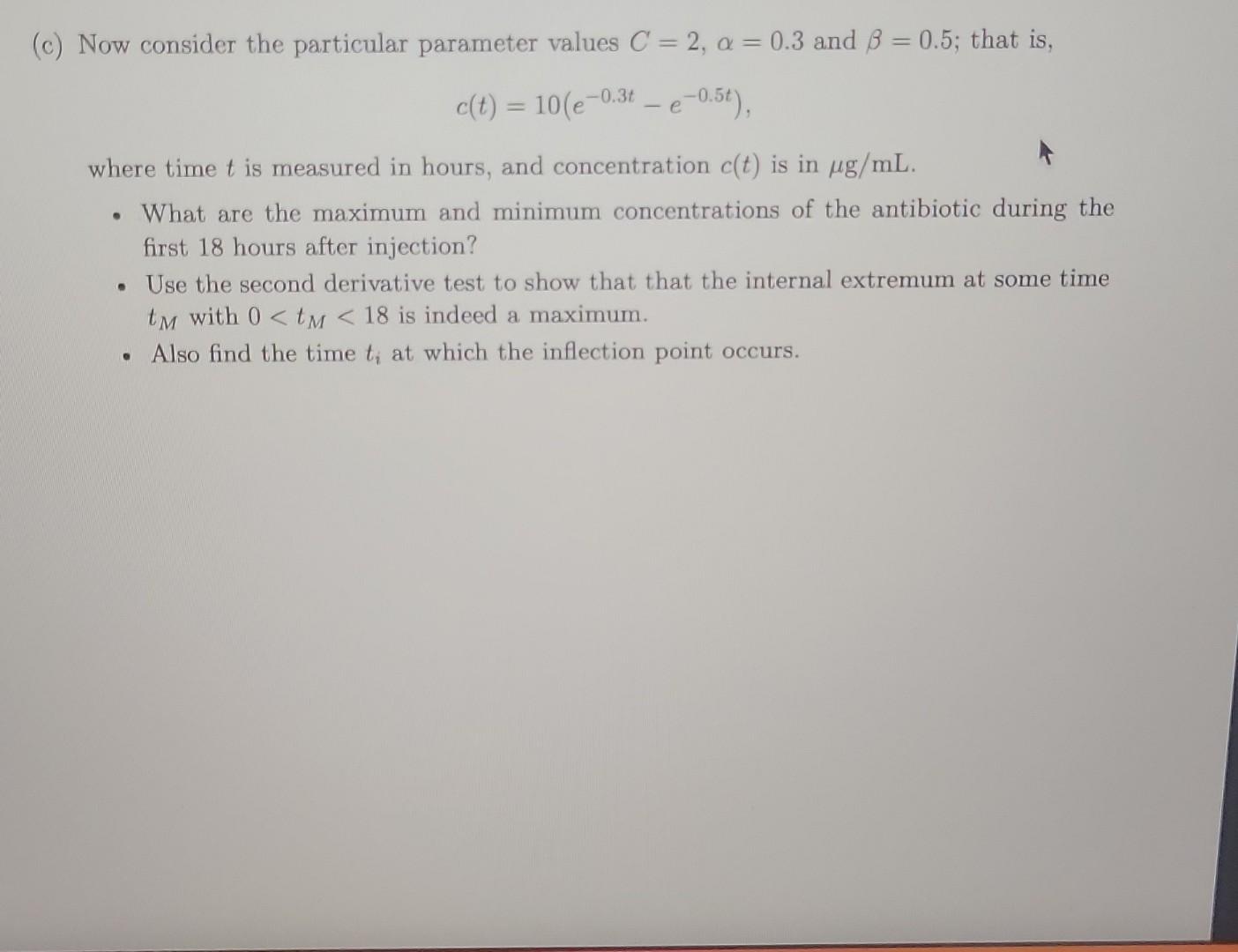Solved c) Now consider the particular parameter values | Chegg.com