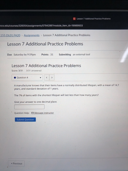 Solved Lesson 7 Additional Practice Problems | Chegg.com