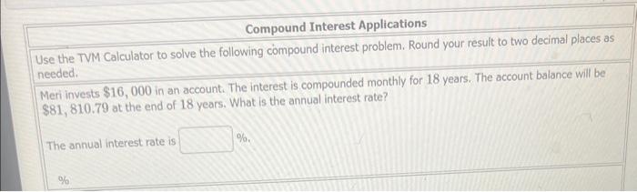 Solved Use the TVM Calculator to solve the following | Chegg.com