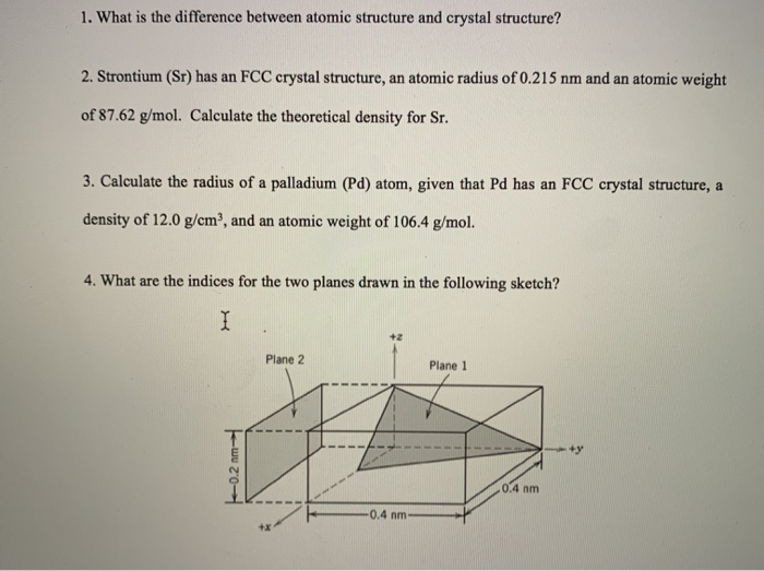 Solved 1. What is the difference between atomic structure | Chegg.com