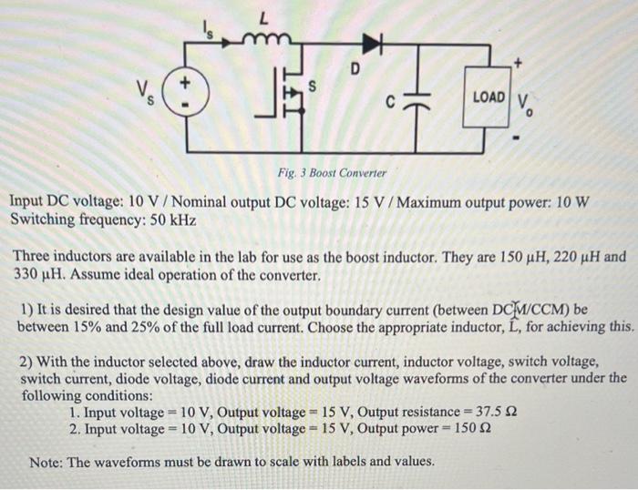 Solved Input DC voltage: 10 V / Nominal output DC voltage: | Chegg.com