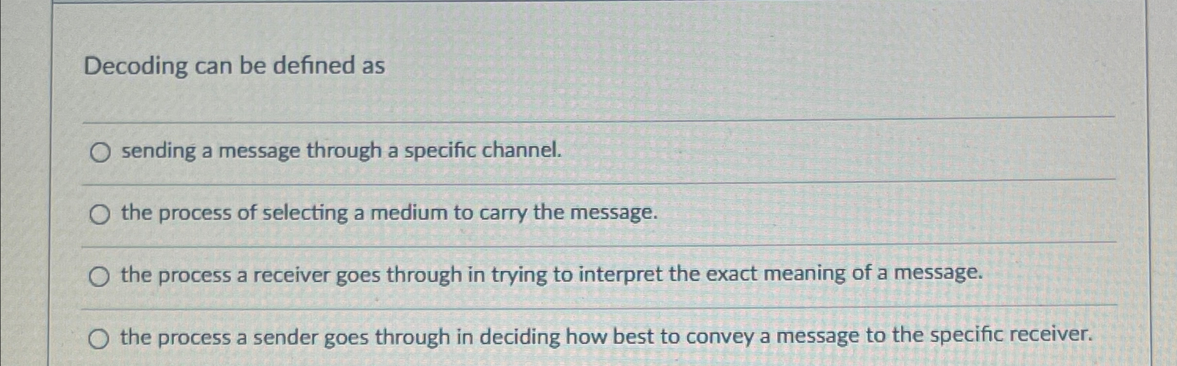 Solved Decoding can be defined assending a message through a | Chegg.com