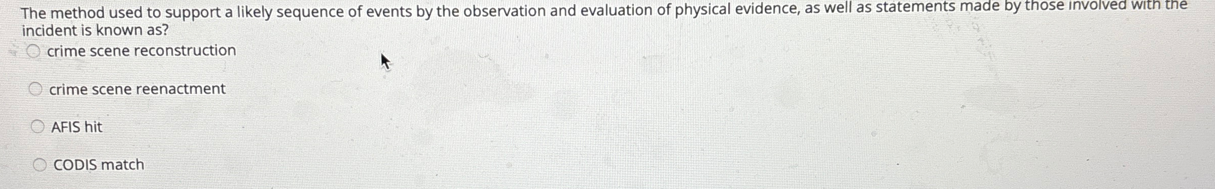 Solved The method used to support a likely sequence of | Chegg.com