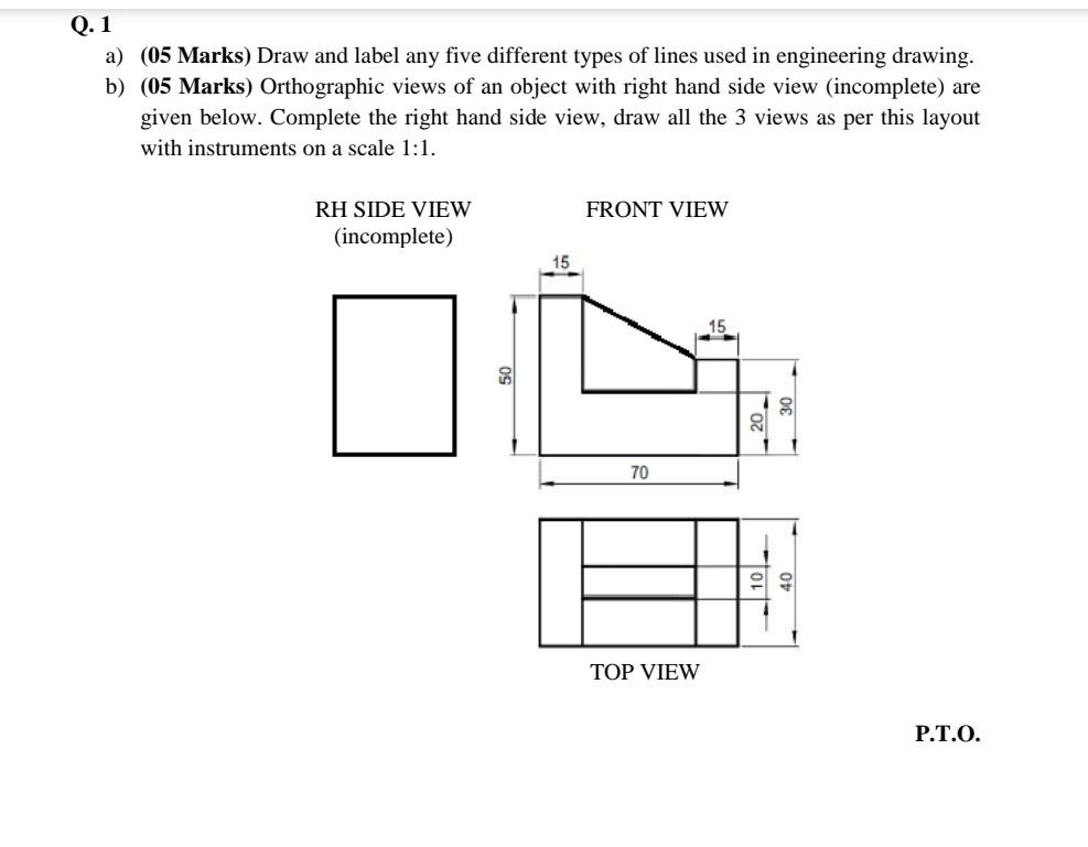 Solved Q.1 a) (05 Marks) Draw and label any five different | Chegg.com