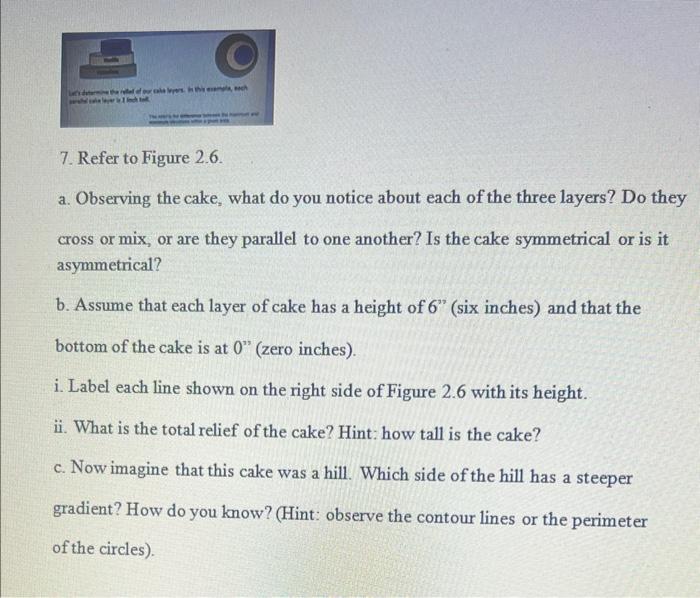 Solved 7. Refer to Figure 2.6. a. Observing the cake, what | Chegg.com