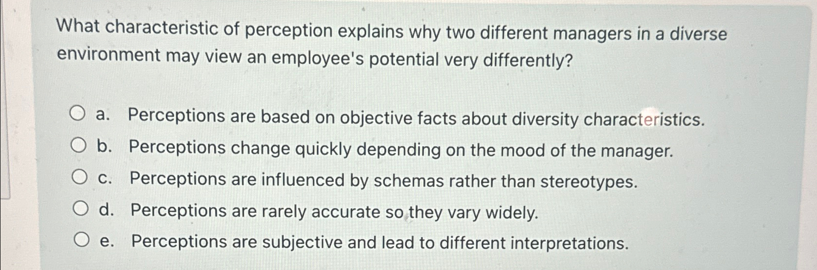 Solved What characteristic of perception explains why two | Chegg.com