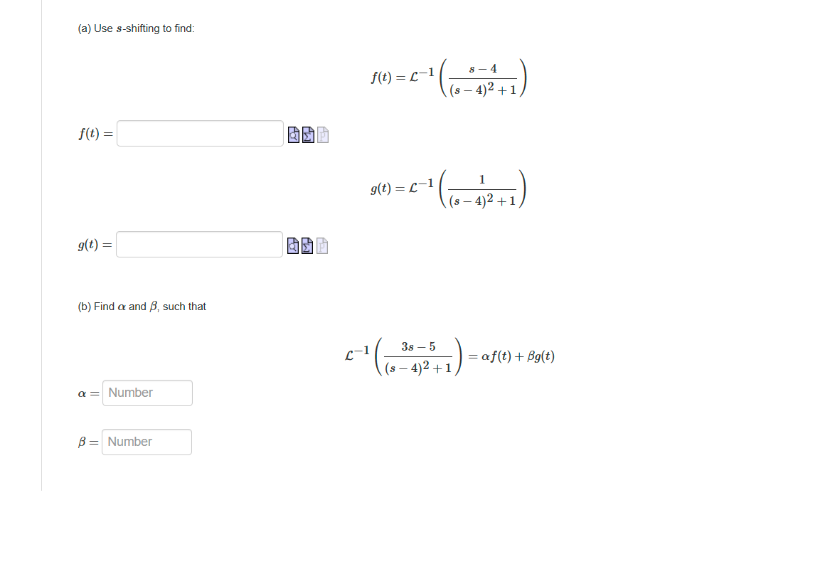 Solved (a) ﻿Use s-shifting to | Chegg.com