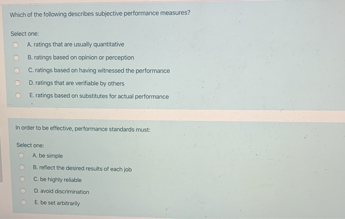 Solved Which of the following describes subjective | Chegg.com