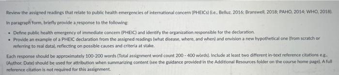 Solved Review the assigned readings that relate to public | Chegg.com