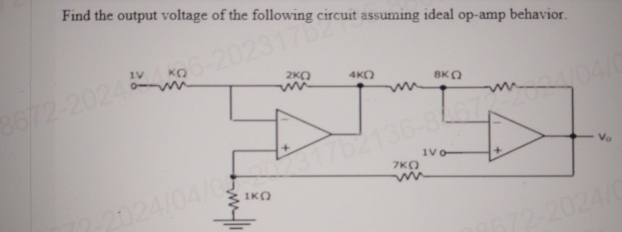 Solved Find the output voltage of the following circuit | Chegg.com