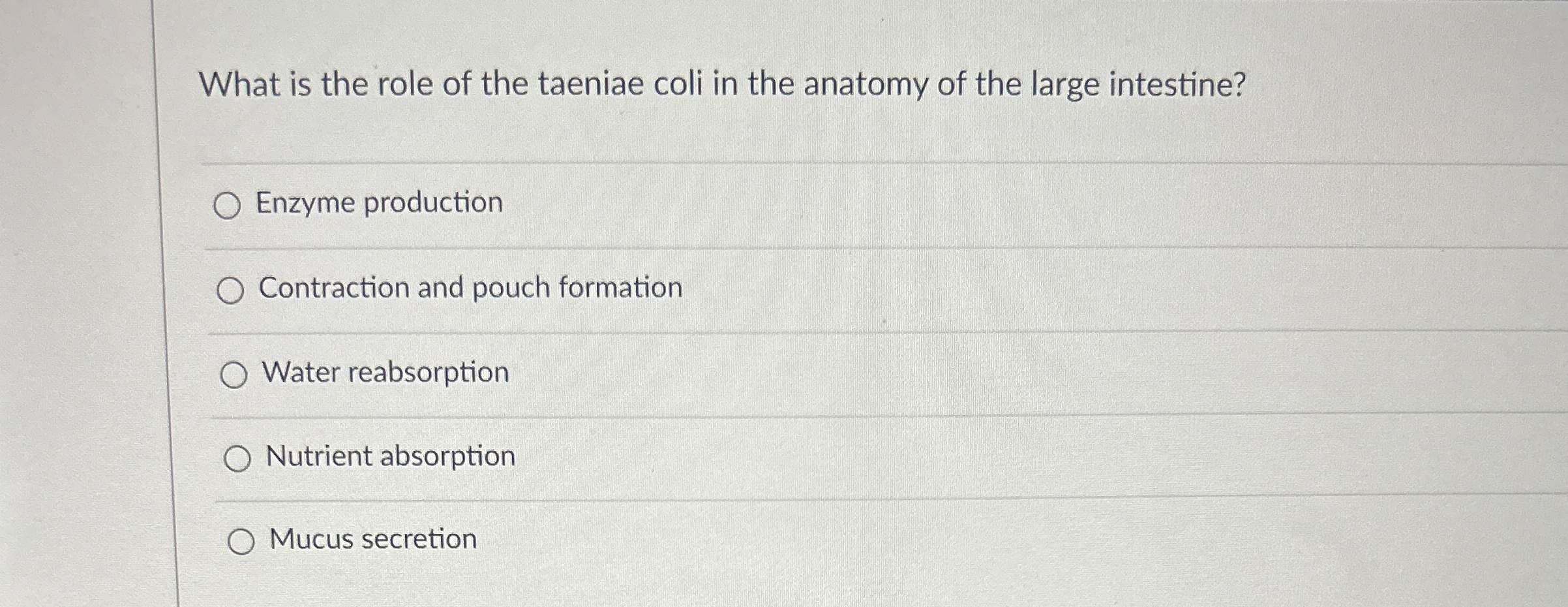 Solved What is the role of the taeniae coli in the anatomy | Chegg.com