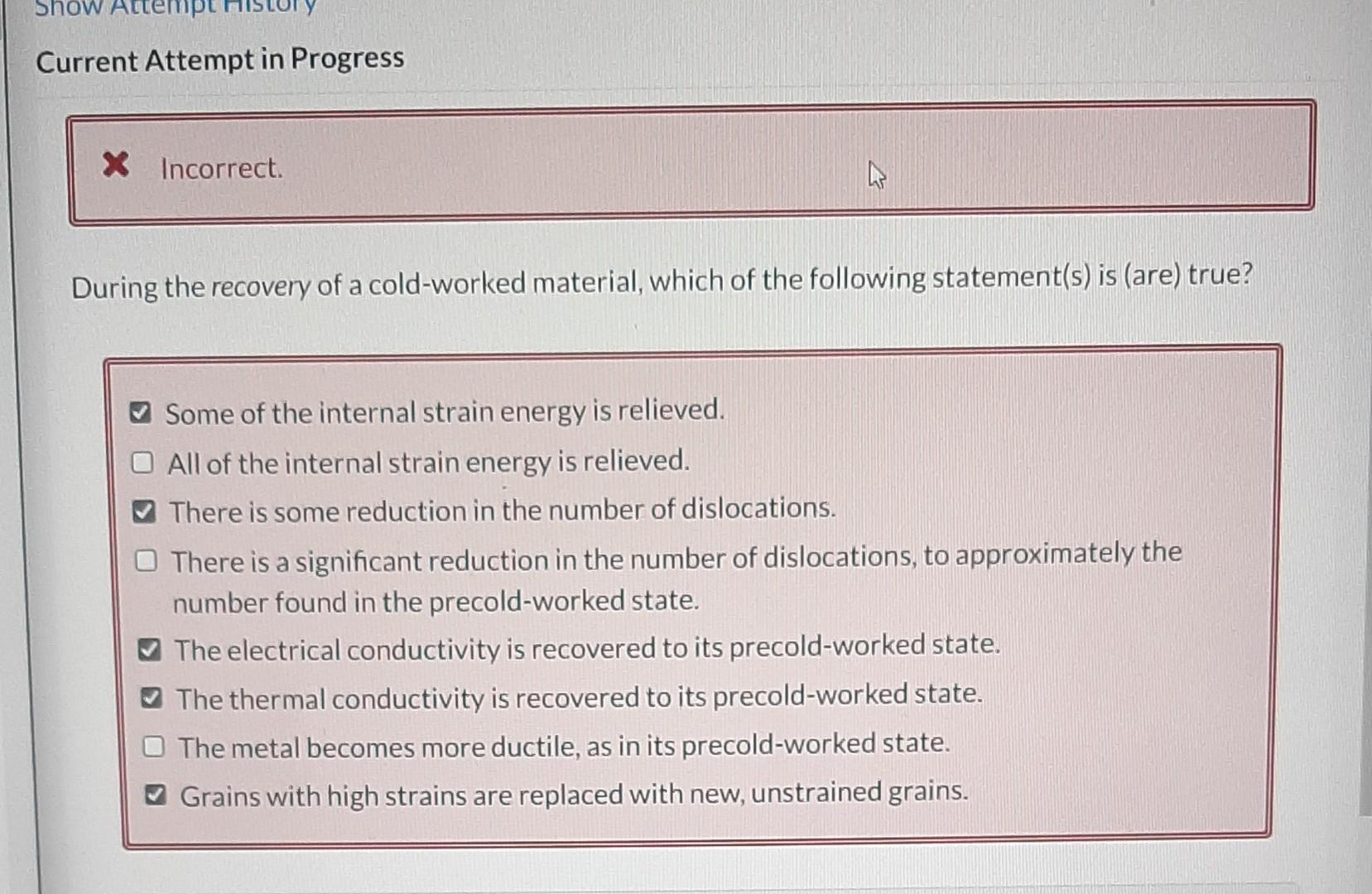 Solved Current Attempt in Progress \& Incorrect. During the | Chegg.com