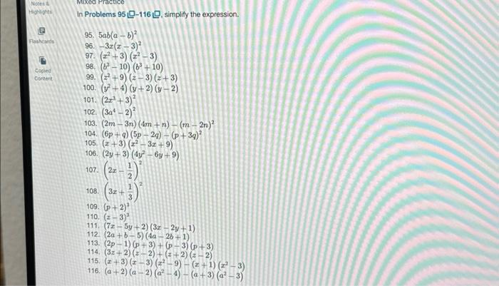 Solved In Problems 95 [−116 , simplify the expression. 95. | Chegg.com