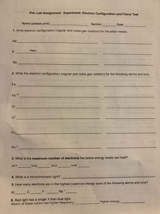 Solved Pre-Lab Assignment. Experiment: Electron | Chegg.com