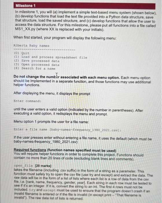 Solved Milestone 1 In milestone 1, you will (a) implement a | Chegg.com
