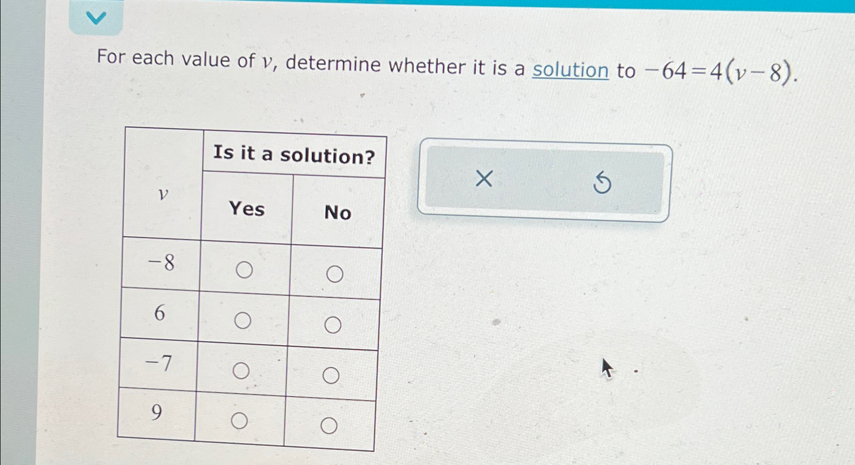 Solved For each value of v, ﻿determine whether it is a | Chegg.com