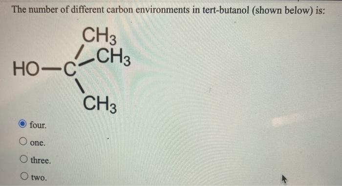 Solved The number of different carbon environments in | Chegg.com