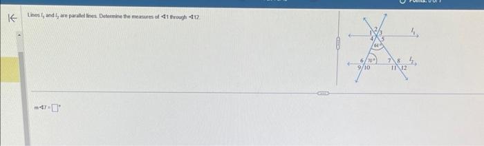 Solved Lines f1 and l2 are parallet lines Determine the | Chegg.com