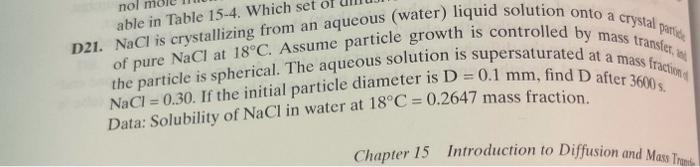 Solved Density of pure water Density pure solid NaCl = 2.163 | Chegg.com