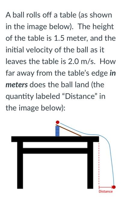 Solved A ball rolls off a table (as shown in the image | Chegg.com