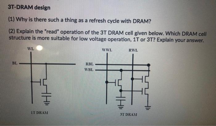 Solved 3T-DRAM design (1) Why is there such a thing as a | Chegg.com
