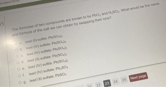 Solved empted:33 35 The formulae of two compounds are known | Chegg.com