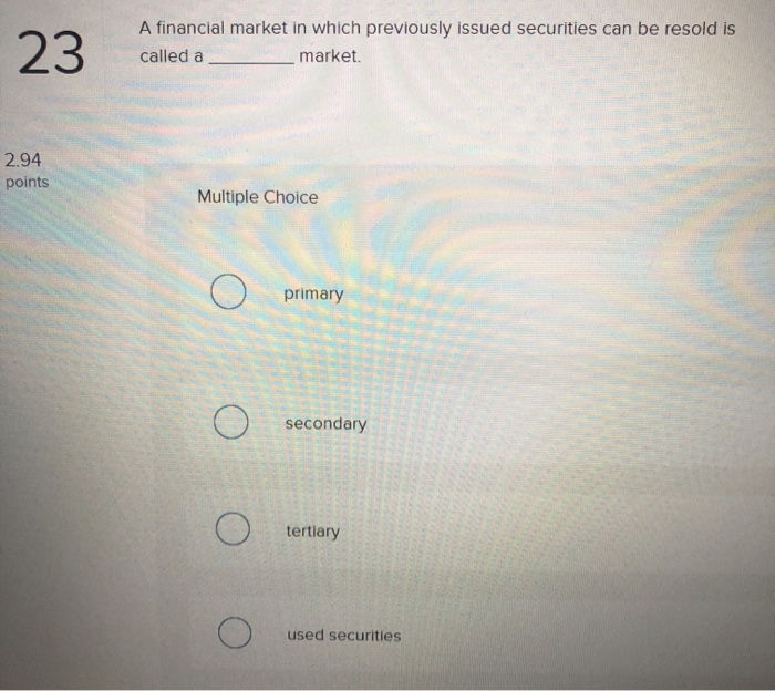 Solved Well-functioning financial markets promote 13 2.94 | Chegg.com
