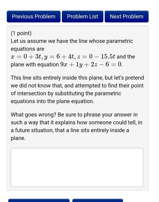 Solved Previous Problem Problem List Next Problem 1 Point 3767