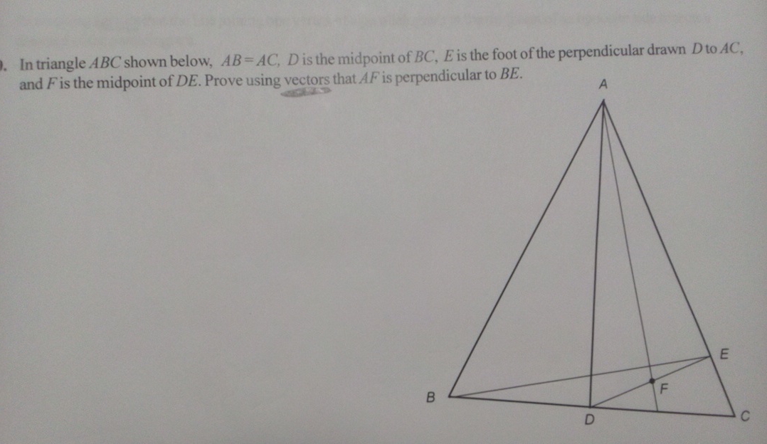 Solved In triangle ABC shown below, AB=AC,D ﻿is the midpoint | Chegg.com
