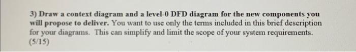 Solved 3) Draw a context diagram and a level-0 DFD diagram | Chegg.com