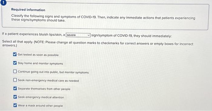 Solved Required information Classify the following signs and | Chegg.com