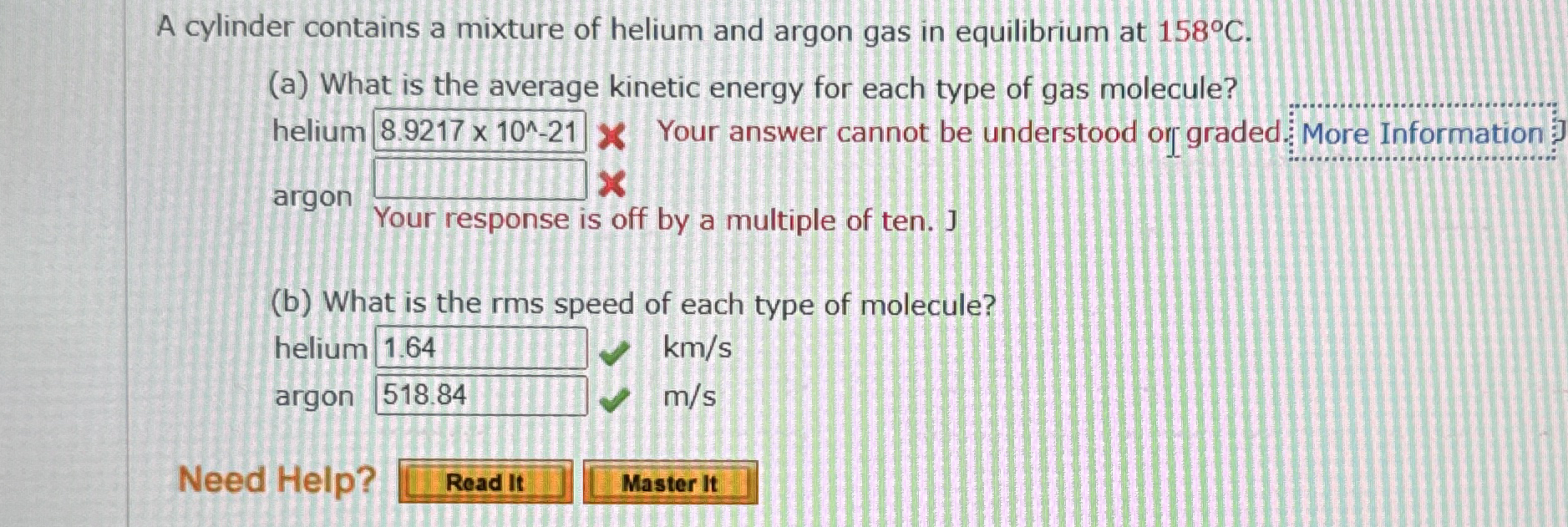 Solved A cylinder contains a mixture of helium and argon gas | Chegg.com