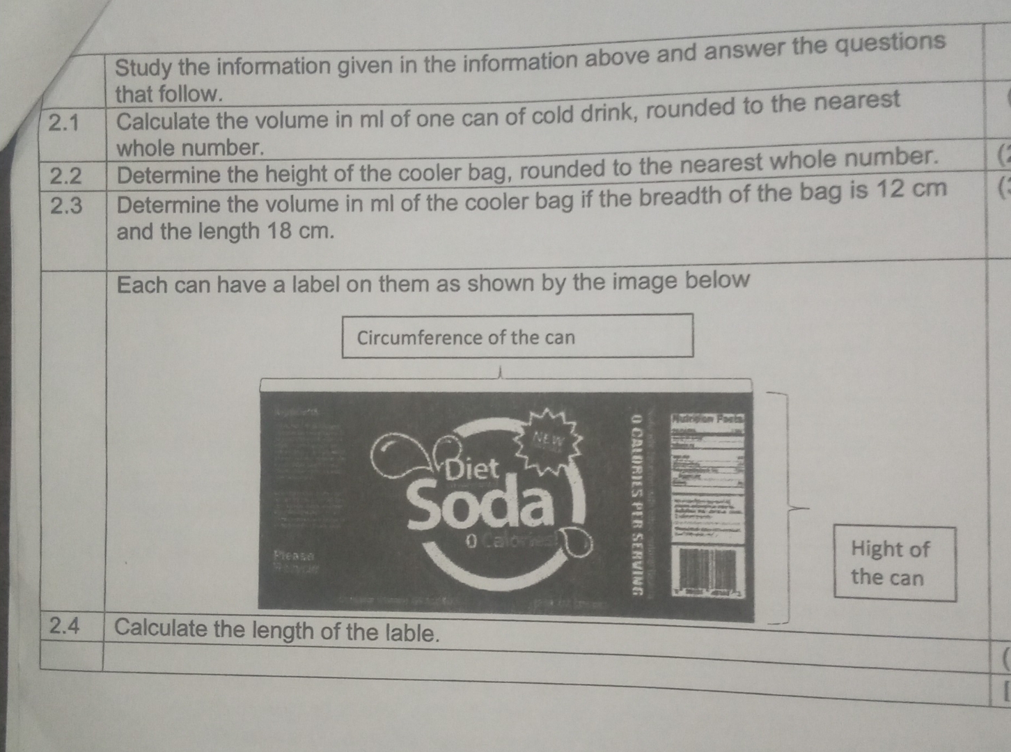 Solved 2.12.22.32.4Study the information given in the | Chegg.com