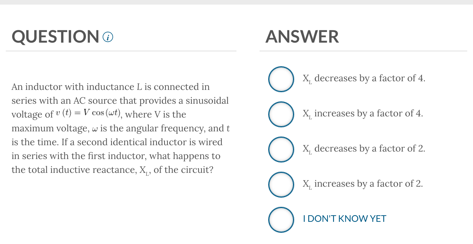 Solved QUESTION ?(i)ANSWERAn inductor with inductance L ﻿is | Chegg.com