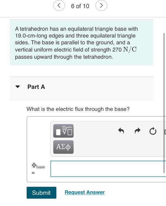 Solved 6 of 10 A tetrahedron has an equilateral triangle | Chegg.com