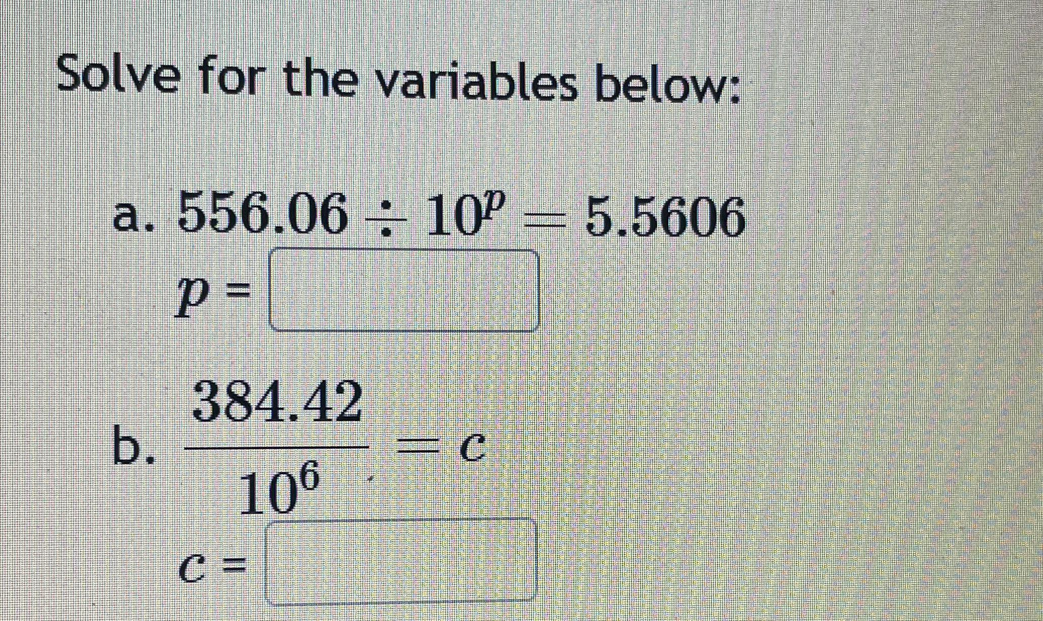 Solved Solve for the variables | Chegg.com