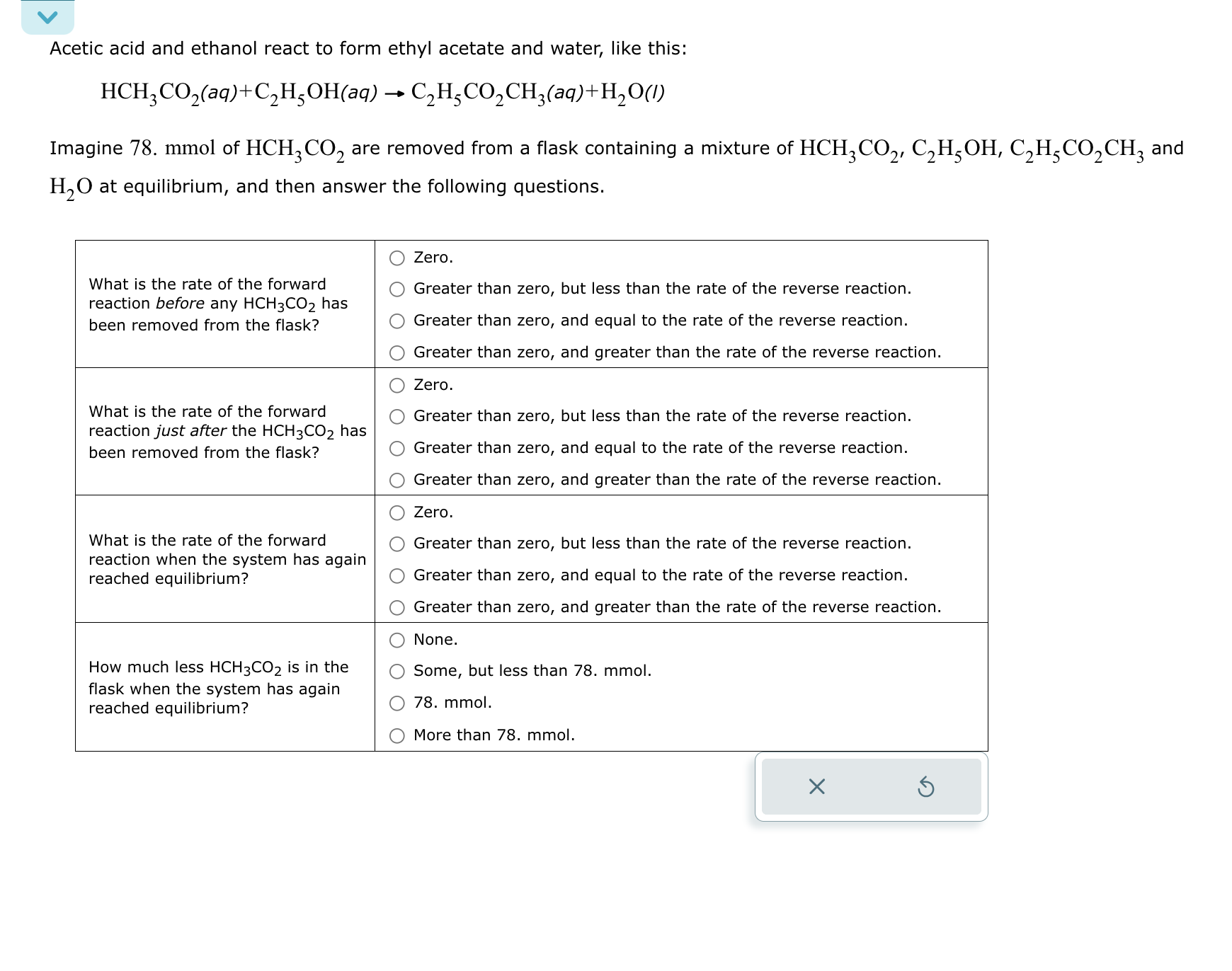 Solved Acetic acid and ethanol react to form ethyl acetate | Chegg.com