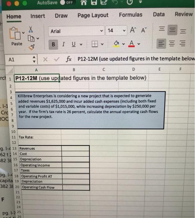 Solved AutoSave OFF Home Insert Draw Page Layout Formulas | Chegg.com