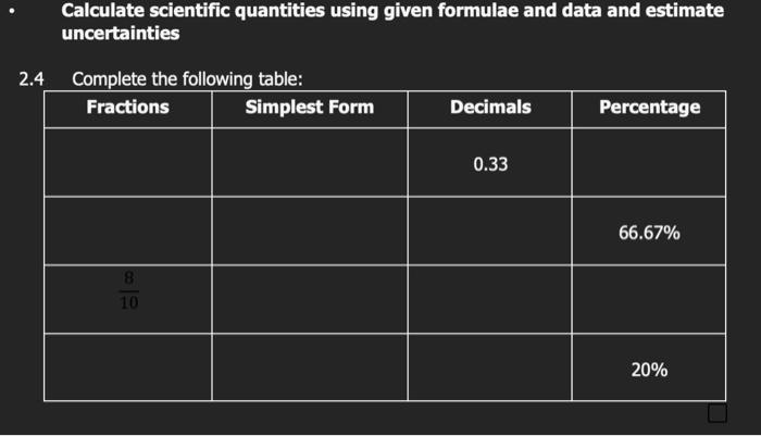 Solved Calculate scientific quantities using given formulae | Chegg.com