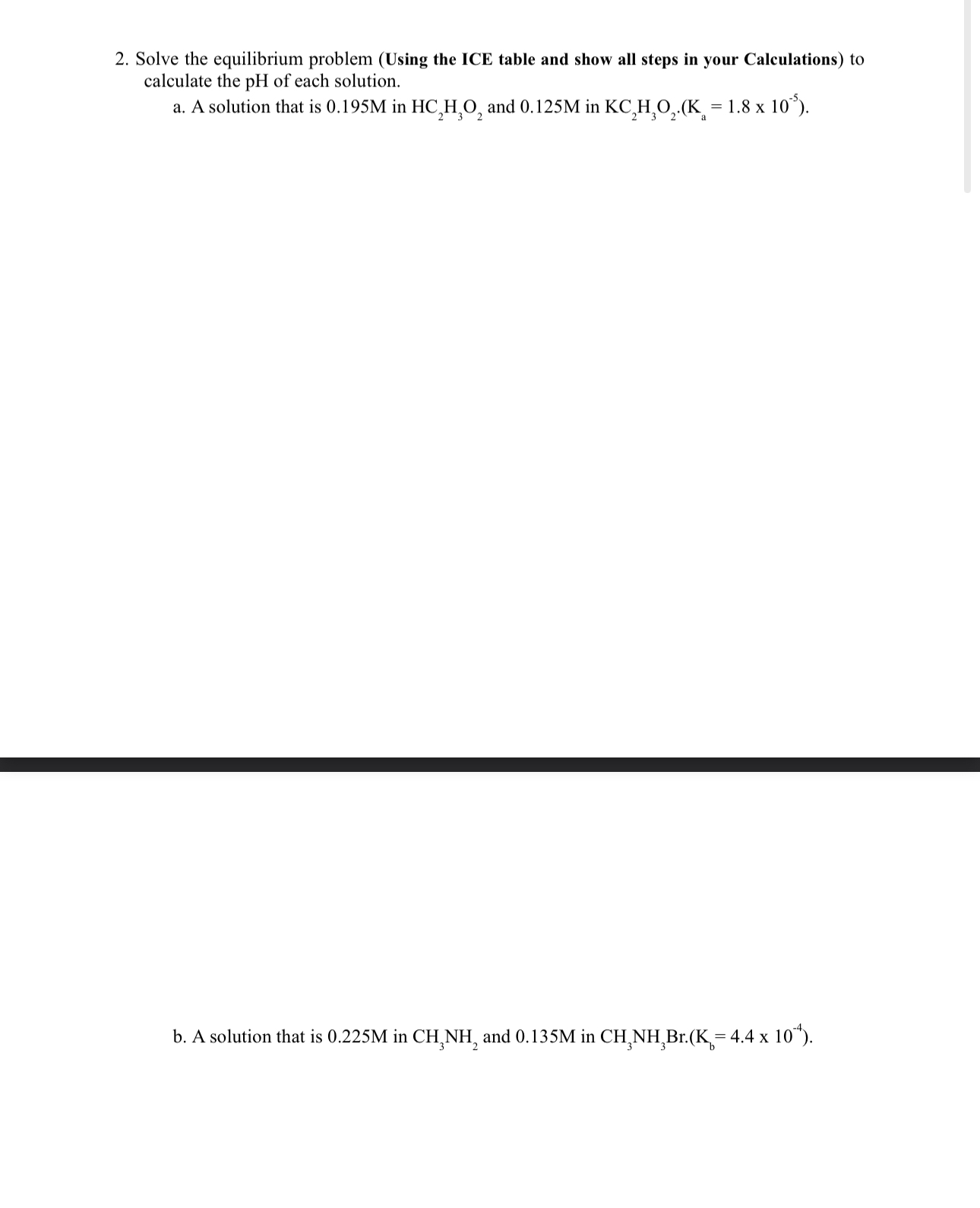 Solved Solve the equilibrium problem (Using the ICE table | Chegg.com
