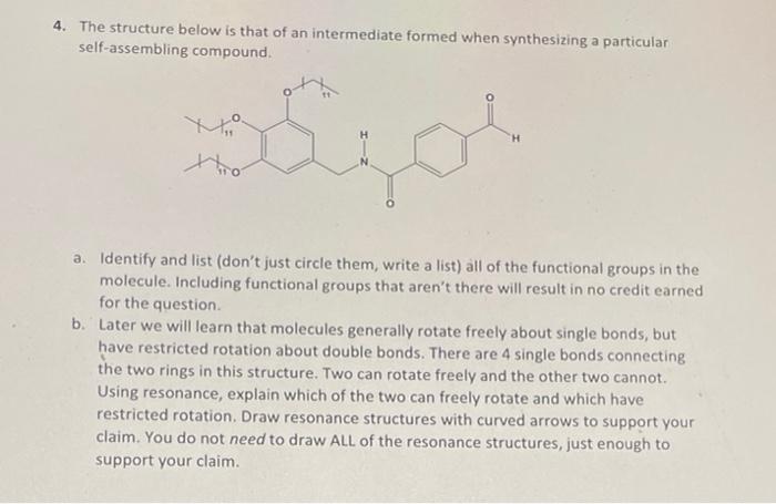 Solved 4. The structure below is that of an intermediate | Chegg.com