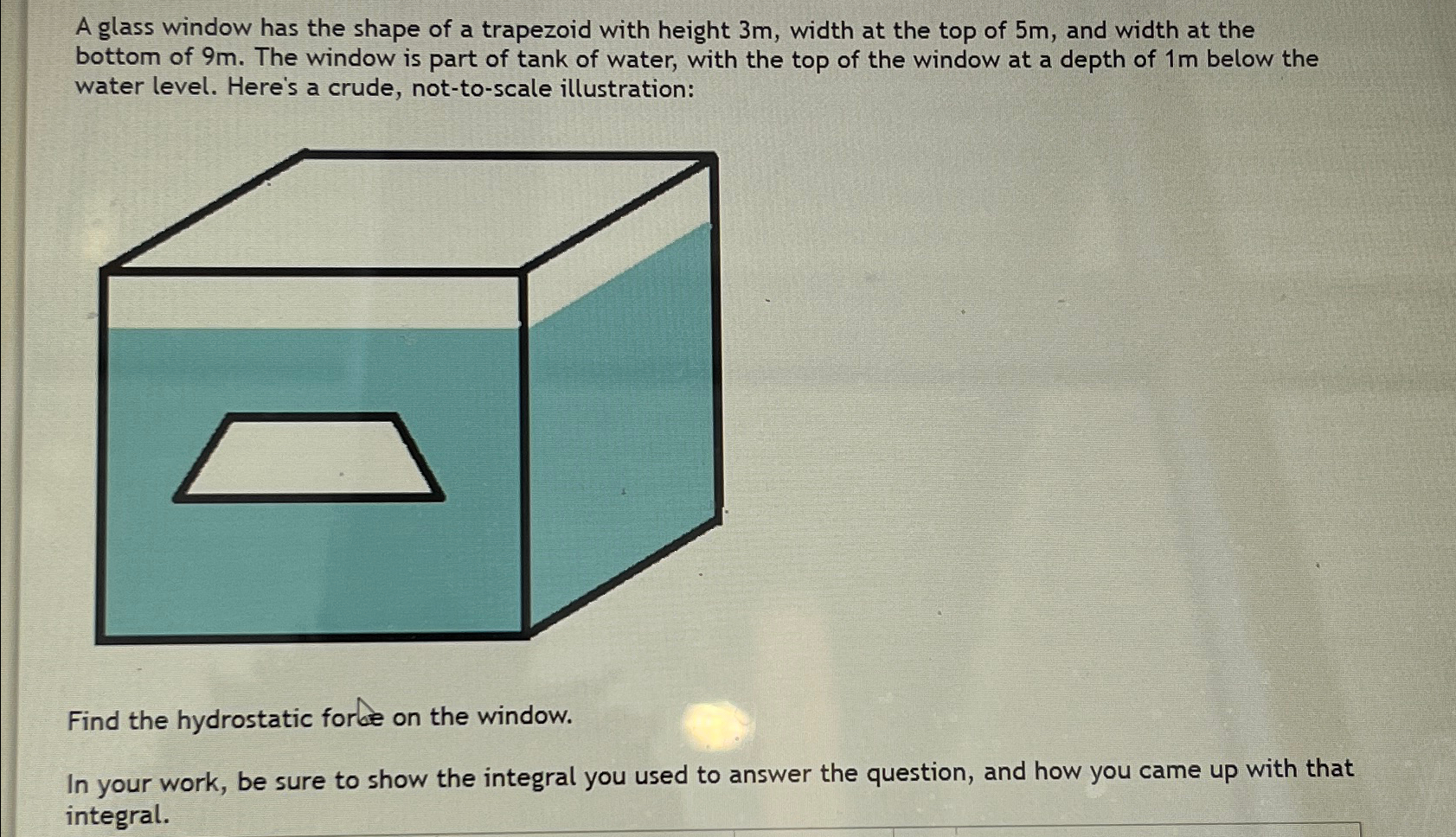 Solved A glass window has the shape of a trapezoid with | Chegg.com