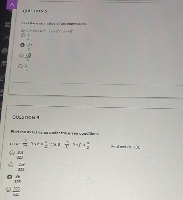 Solved Find the exact value of the expression. | Chegg.com