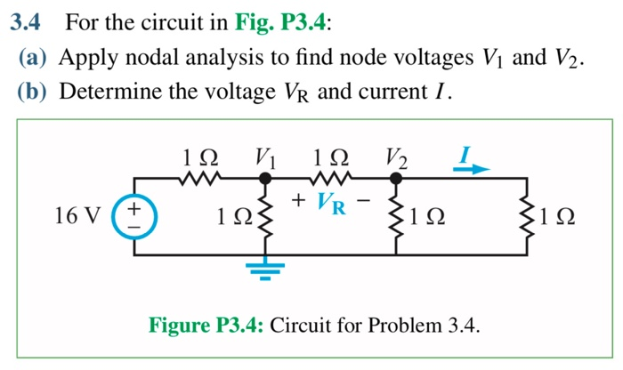 Solved *3.1 Apply nodal analysis to find the node voltage V | Chegg.com