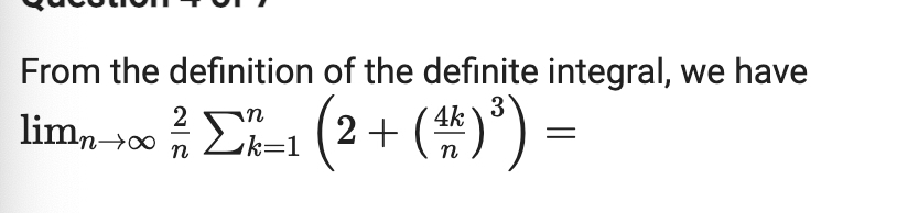 Solved From the definition of the definite integral, we | Chegg.com